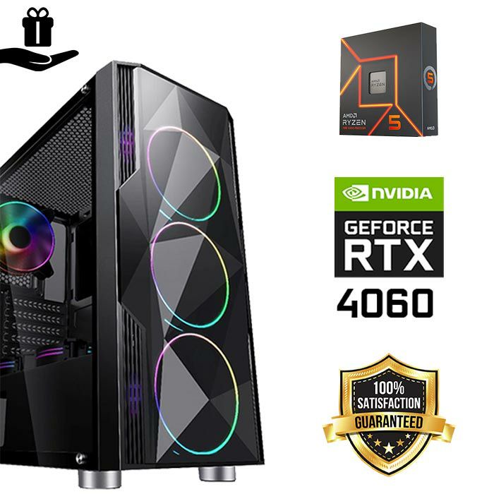 FUTURAIT Stolno računalo Fighter GamingPC / AMD Ryzen 5 7500F, 16GB, 1TB SSD, NV RTX 4060 ...
